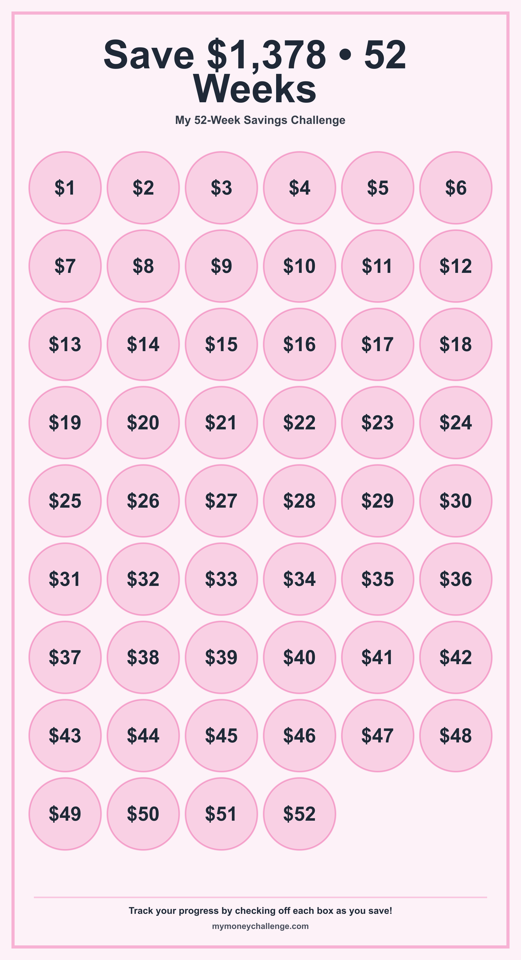 Monthly Savings Challenges & Free Printable Trackers | My Money Challenge